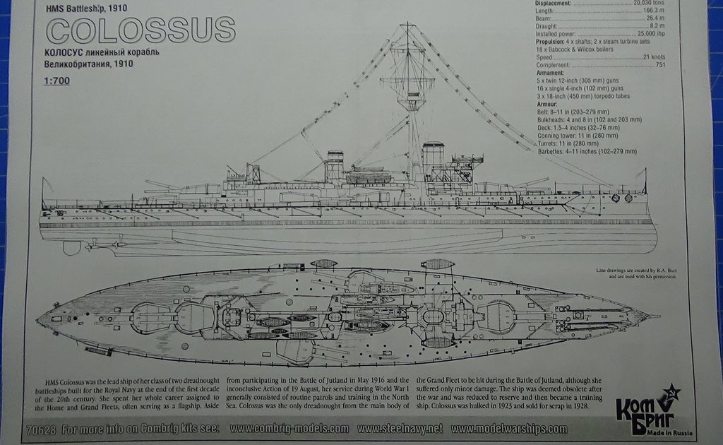 HMS Colossus, cuirassé britannique/ Royal Navy Battleship, 1910, Combrig