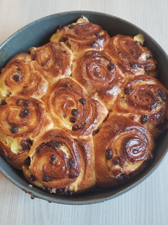 Gâteau Chinois crème pâtissière et pépites de chocolat sans robot – L ...