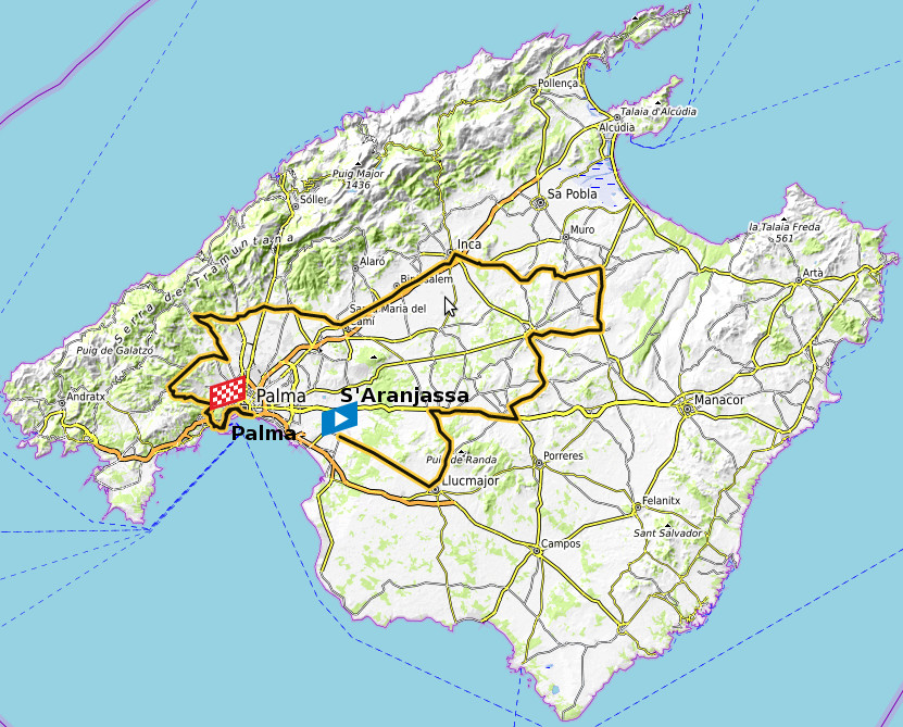 Bicycling Map Of Mallorca