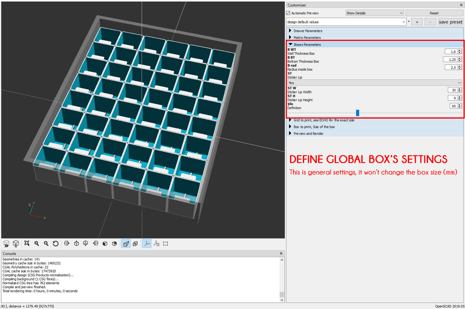 Drawer Boxes Customizer by 1sPiRe - Thingiverse