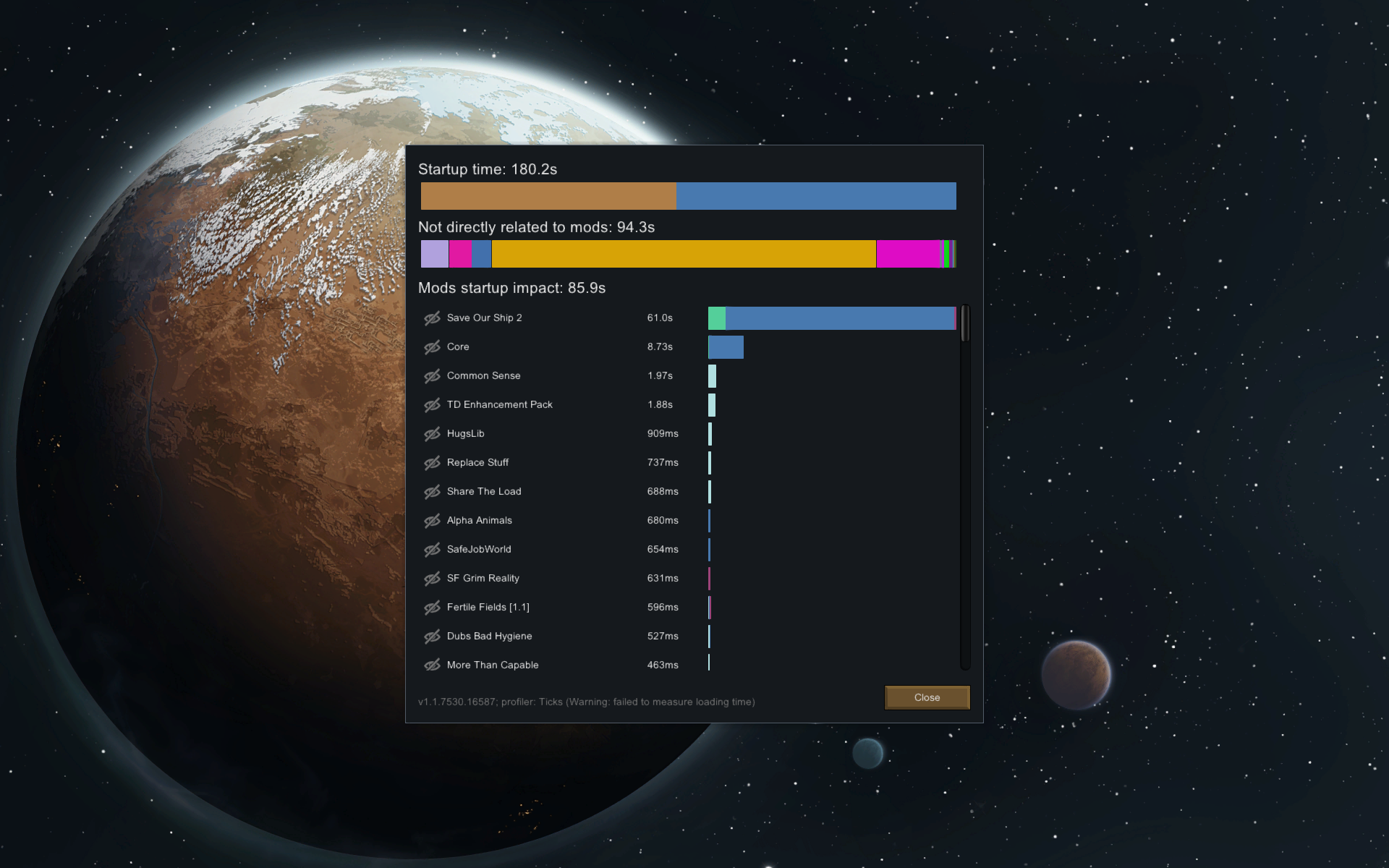 Rimworld-1.2 + 157-mods startup-time - Core i3 from 2013, 8GB RAM ...