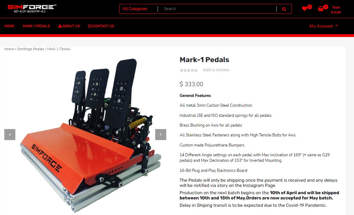 COM - Simforge MARK-1 PEDALS - COM - Autres pédaliers - racingfr.net