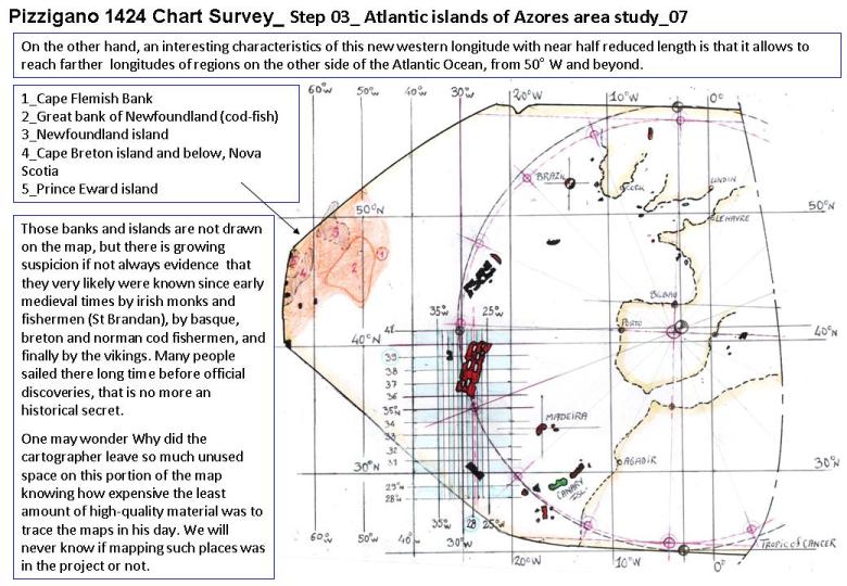 Atlantis-Azores location on Pizzigano 1424 Nautical Chart_Survey step ...