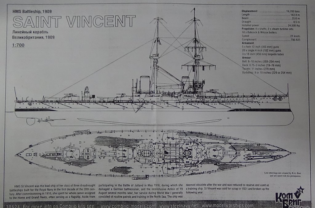 HMS Saint Vincent, cuirassé britannique/ Royal Navy Battleship, 1910 ...