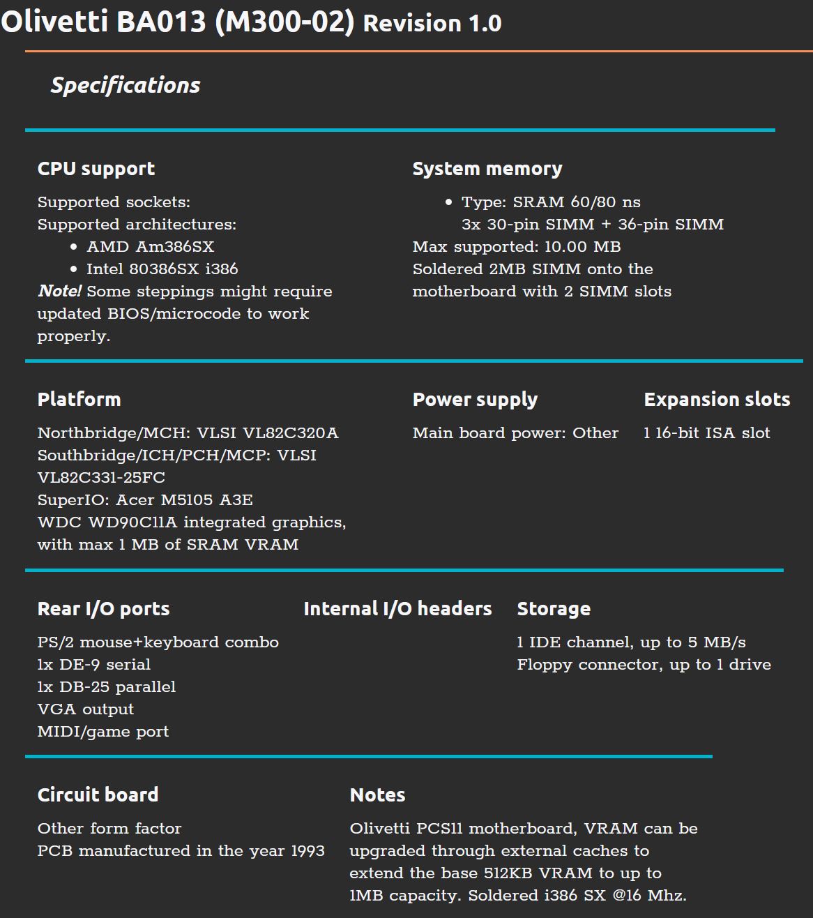 Olivetti PCS33 (386 SX)/M-300 - Repairing \ VOGONS