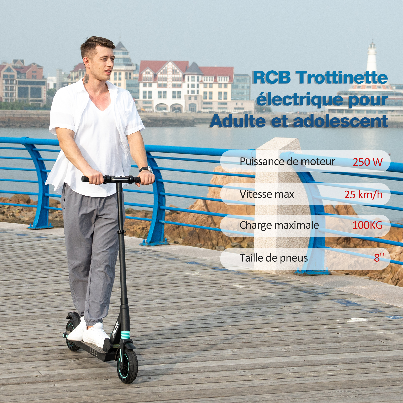 Trottinette electrique pliable Rcb avec app mode 3 vitesses écran lcd ...
