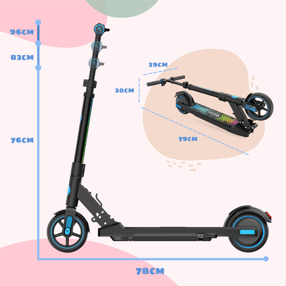 Trottinette Electrique Evercross Pliable Enfants 6-12 Ans 3 Vitesses et ...