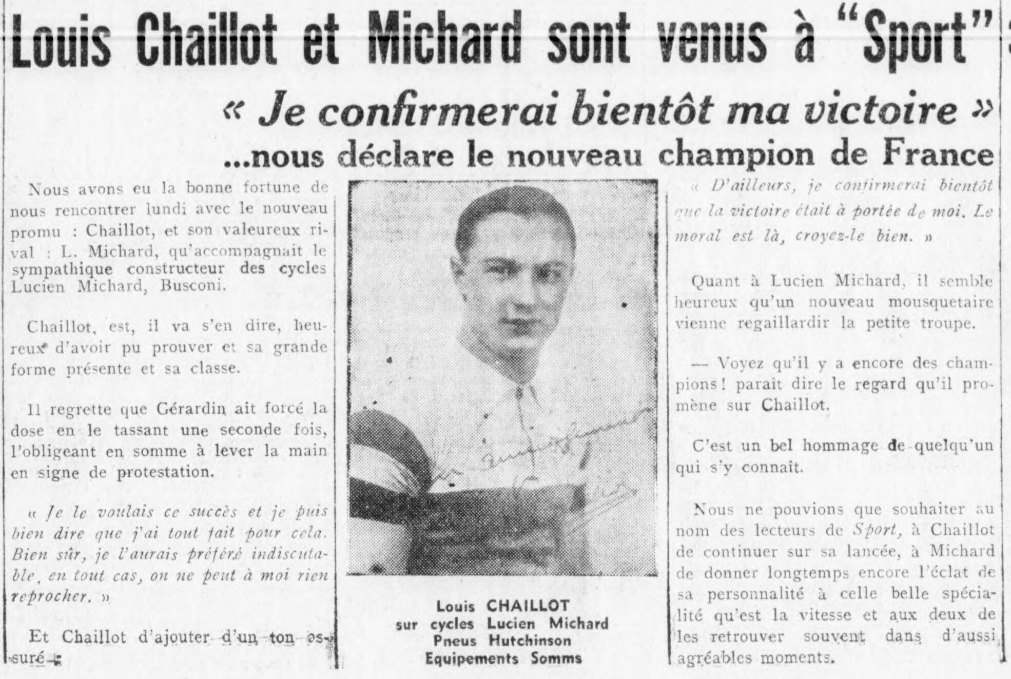 Demi-course Lucien Michard années 50