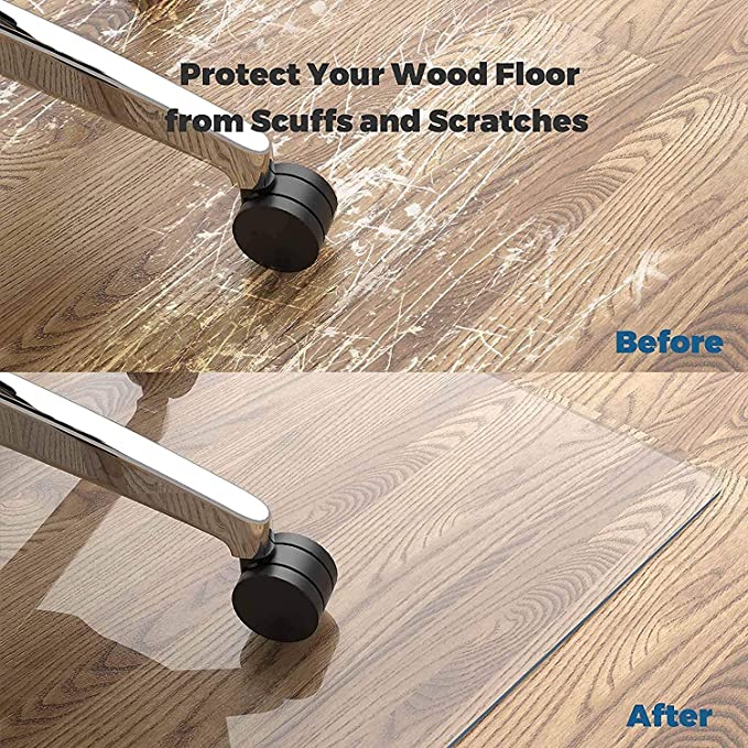 Protège-sol,tapis de protection de sol transparent pour chaise de ...