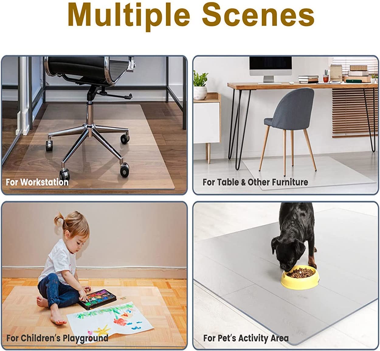Protège-sol,tapis de protection de sol transparent pour chaise de ...