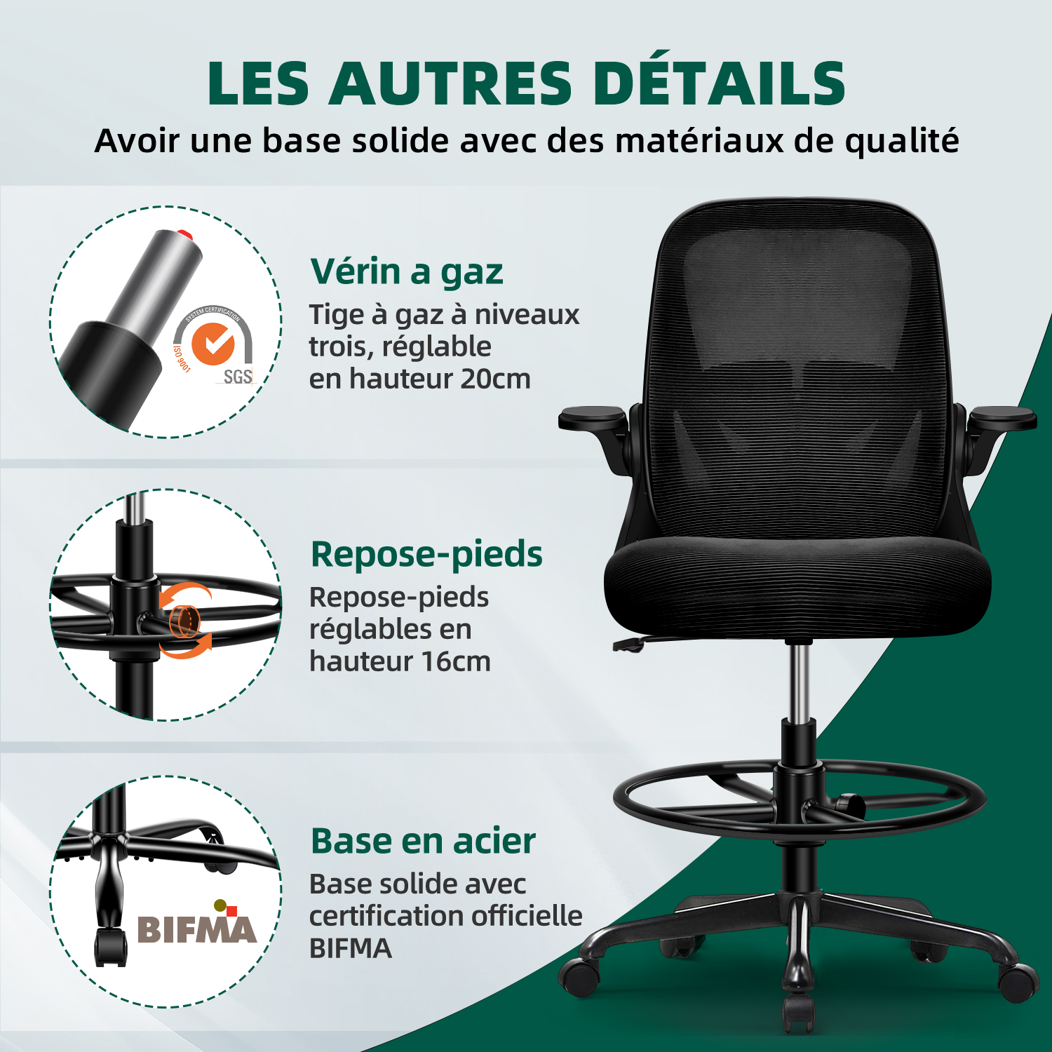 Fauteuil de bureau Lexzurn Chaise à Dessin Ergonomique Chaise de Bureau ...