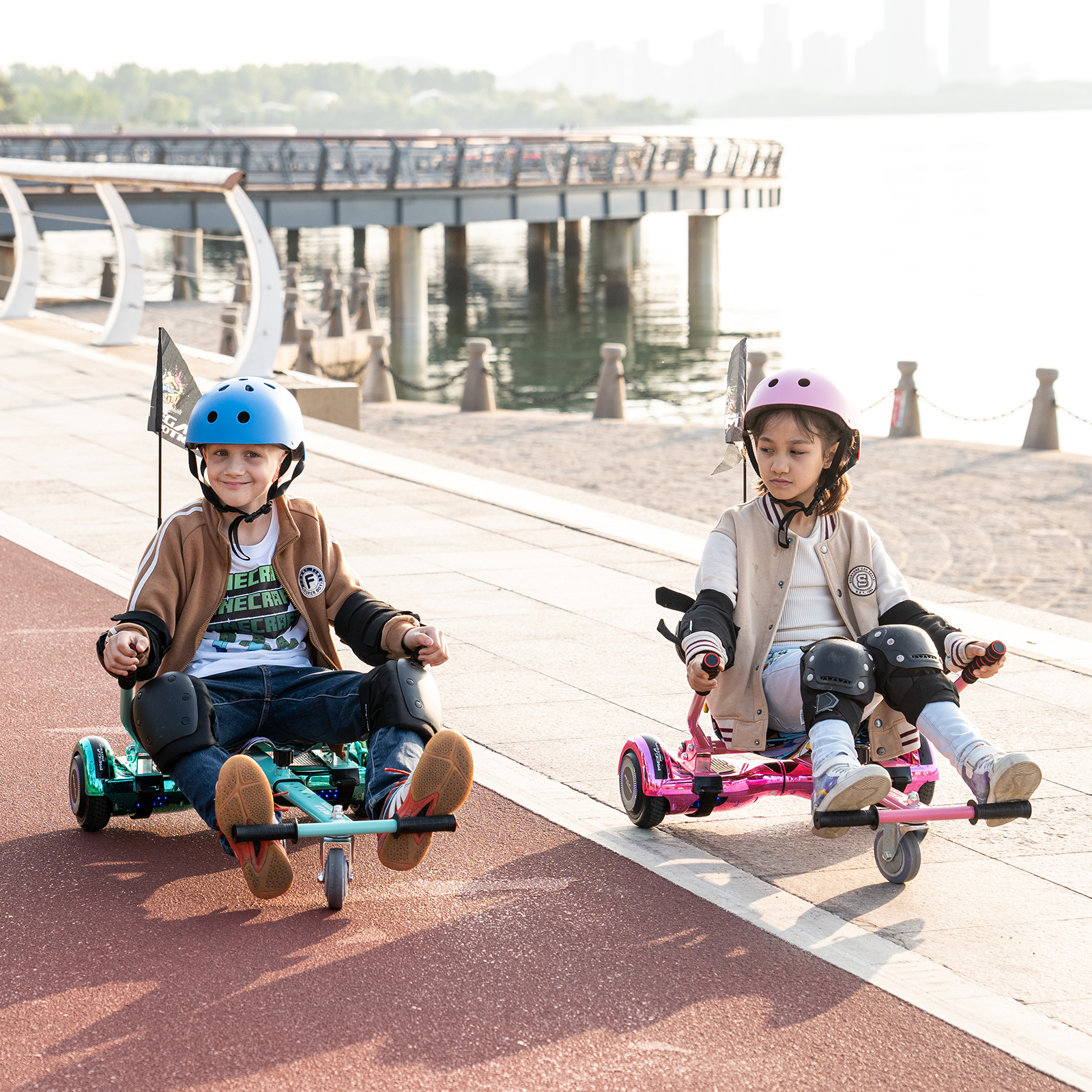 MEGA MOTION Hoverboard Noir + Kart Noir pour Enfants, 2 roues de 6,5 ...
