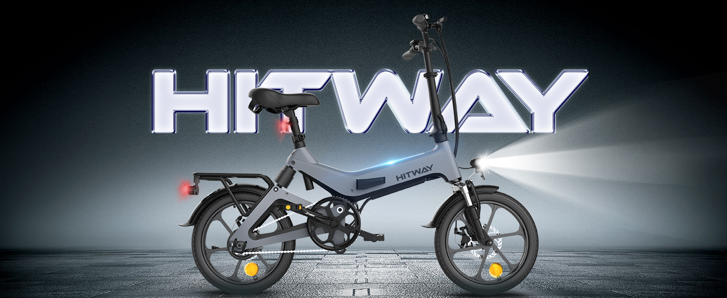 Hitway vélo électrique léger gris, 250w 36v VAE pliable d'assistance à ...