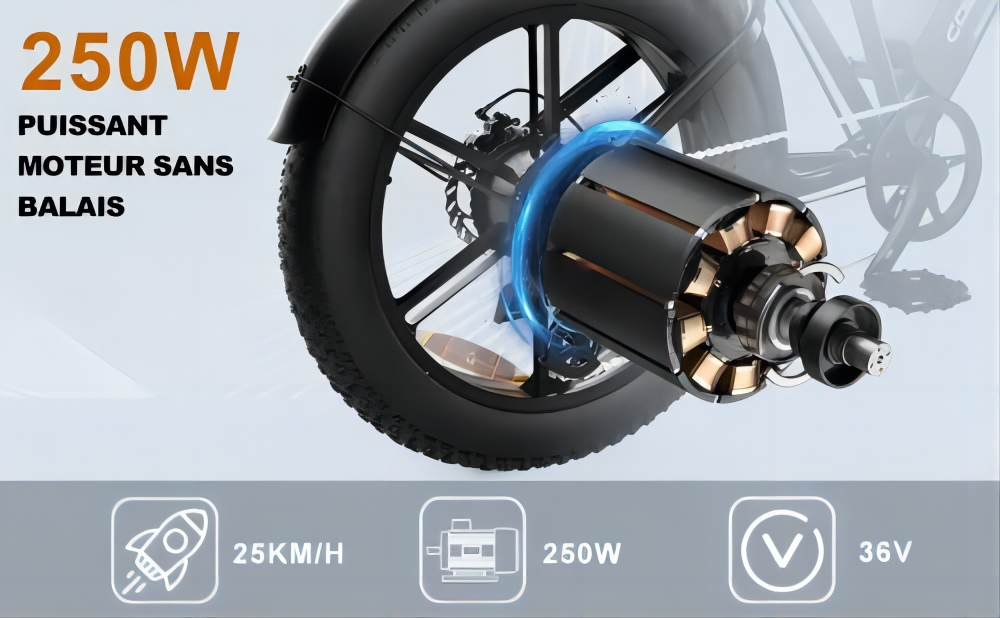 BK29 Vélo électrique - COLORWAY E-BIKE Tout Terrain de 20" avec Pneu 4. ...