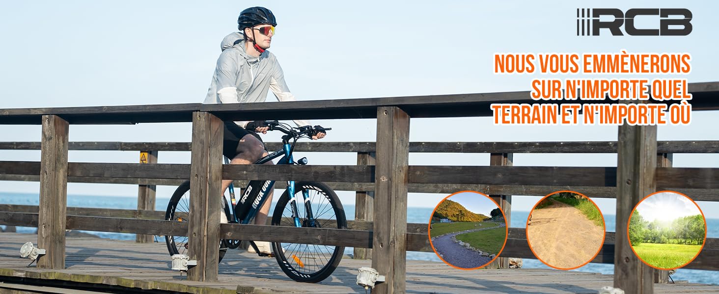 RCB Vélo électrique E-bike 26 - 7 Vitesses - 36V 10.4Ah - APP RK15 Bleu ...