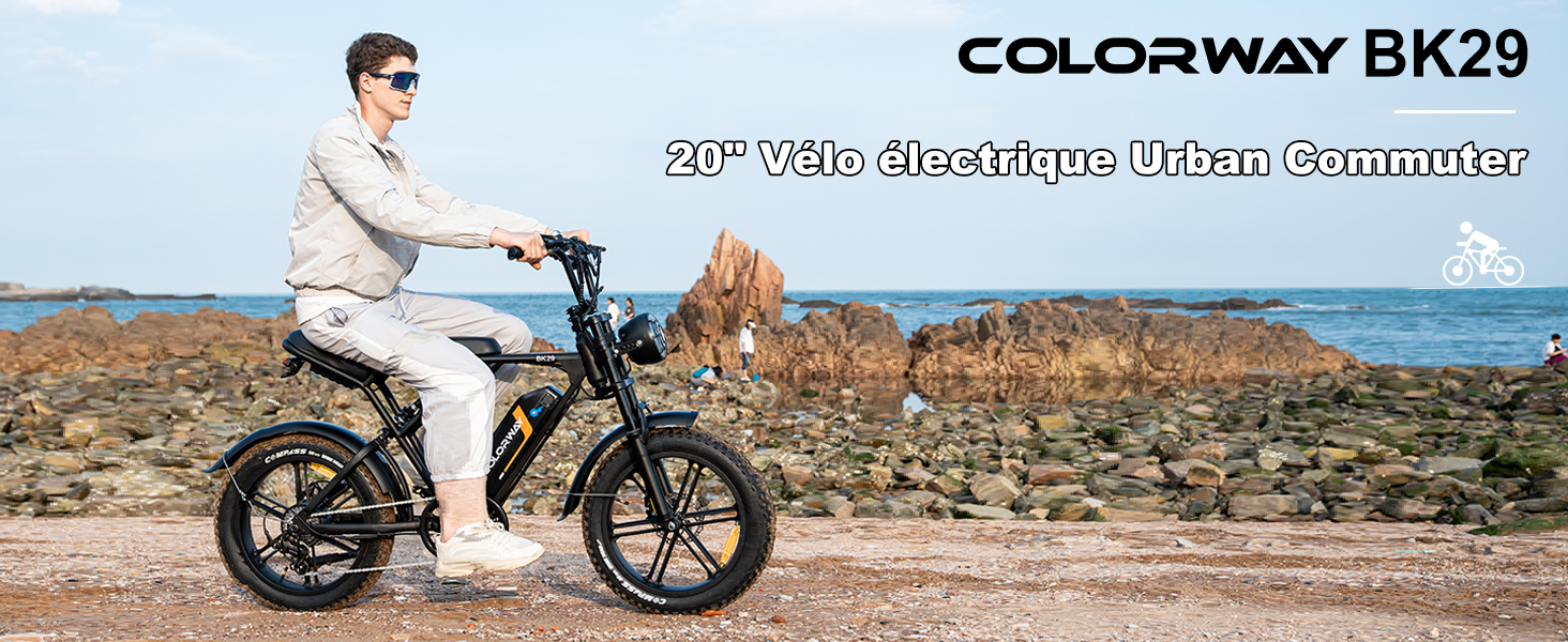 Vélo électrique tout terrain - COLORWAY BK29 - Pneu 20 pouces - Moteur ...