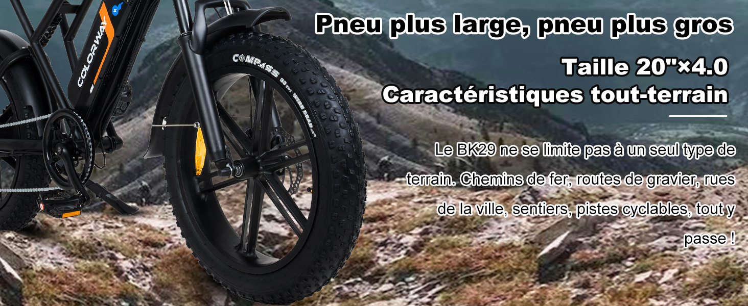 Vélo électrique tout terrain - COLORWAY BK29 - Pneu 20 pouces - Moteur ...