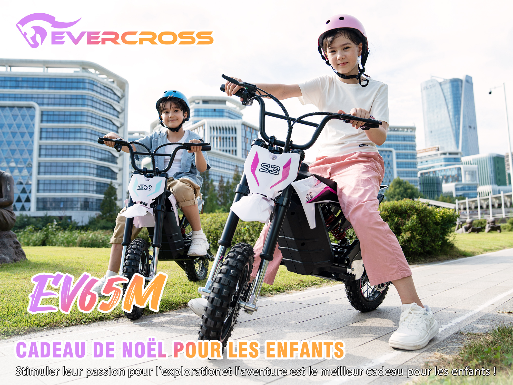 EVERCROSS EV65M Motocross Électrique pour Enfants 15+ Ans 800W 25KM-H 3 ...