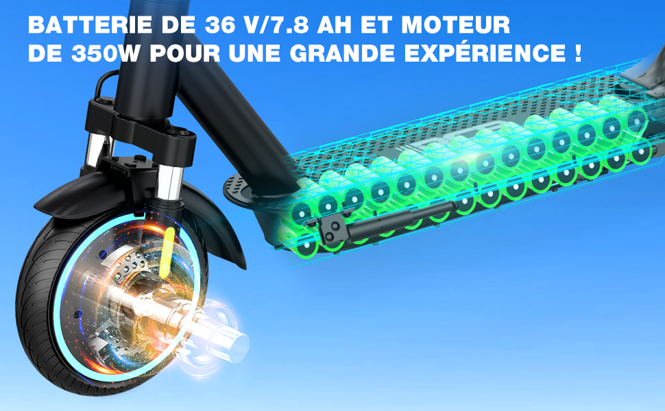 RCB R17 Trottinette Électrique - APP - Pneus Solides 8.5 - Pour les ...