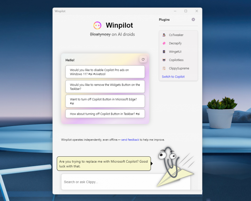 Le débogueur pour Windows 11 Winpilot (BloatynosyAI) 3.5.0