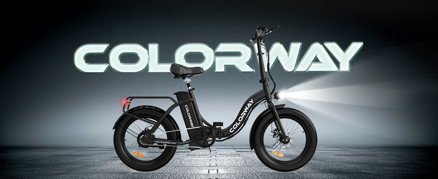 COLORWAY Vélo électrique Pliable 20*3.0 Gros Pneus, Batterie 36V 12Ah ...