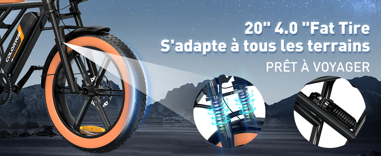 Vélo électrique Colorway Vélo Électrique - - BK29 - 20x4.0 - Batterie ...